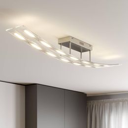 LINDBY LED-Deckenleuchte Jarda, Glas, 134 cm lang, dimmbar