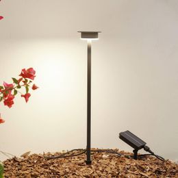 LINDBY LED-Solarleuchte Lyris, schwarz, Aluminium, 3.000 K