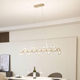 LUCANDE H&auml;ngeleuchte Naelen, gold/amber, 125 cm, Glas, G9
