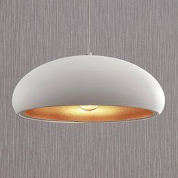 LINDBY Pendellampe Gerwina, wei&szlig;/gold, Metall, 40 cm, E27