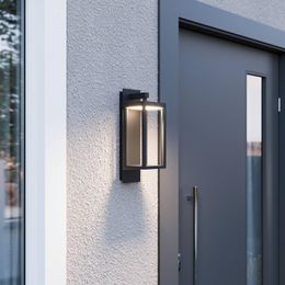 LUCANDE LED-Außenwandleuchte Ferdinand, grau, Metall, 38 cm