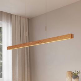 LINDBY Alimara LED-Holz-Hängeleuchte, Holz, Länge 138 cm