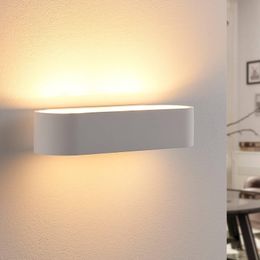 LINDBY Wandleuchte Fioni, wei&szlig;, Gips, G9, 6,5 cm, bemalbar