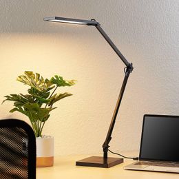 LINDBY LED-Schreibtischlampe Antisa, schwarz, CCT, dimmbar