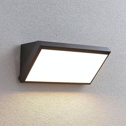 LINDBY LED-Au&szlig;enwandleuchte Abby, Sensor, IP65, dunkelgrau