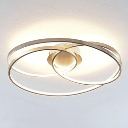 LINDBY LED-Deckenlampe Joline, Ø 60 cm, nickelfarben, Metall