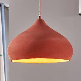 LINDBY Pendelleuchte Fiona, Beton, terracottafarben, E27