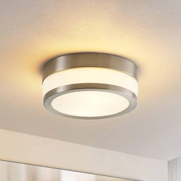 LINDBY Deckenlampe Flavi, &Oslash; 23 cm, nickel, Glas, IP44, E27