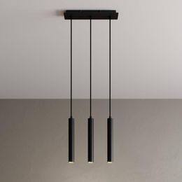 ARCCHIO LED-Pendelleuchte Franka, 3-flg., lang, schwarz, Alu