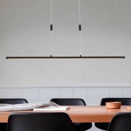 LINDBY LED-Hängelampe Arneja, schwarz, CCT, höhenverstellbar