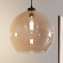 TK Lighting Hängeleuchte Cubus, bernstein, Glas, Ø 30 cm, E27