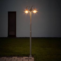 LINDBY Außenleuchte Damion, 200 cm, 2-flammig, E27, IP44