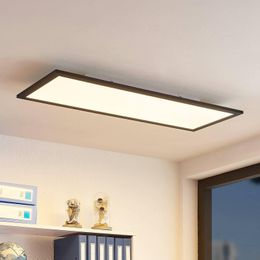 LINDBY LED-Panel Nelios, 80 x 30 cm, CCT, schwarz, Metall