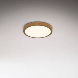 Briloner LED-Deckenlampe Runa Wood Holzoptik 3.000 K Ø28cm
