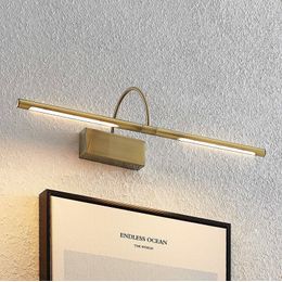 LUCANDE LED-Bilderlampe Fehmke, messingfarben, Metall, 52 cm