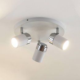 LINDBY Strahler Kardo, Rondell, 3-flg., weiß, Metall, IP44