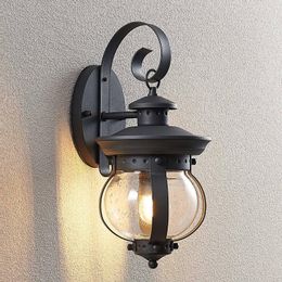 LINDBY Außenwandleuchte Farley, 40 cm, dunkelgrau, IP44, E27