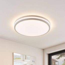 LINDBY LED-Deckenlampe Arnim, weiß, Kunststoff, Ø 49cm, IP44
