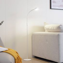 LINDBY LED-Stehleuchte Maori, wei&szlig;, Metall, CCT, dimmbar