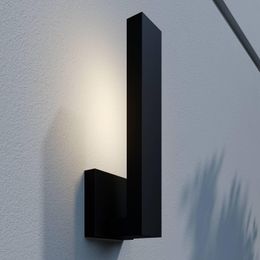 LINDBY LED-Au&szlig;enwandlampe Isadore, schwarz, Metall, IP44
