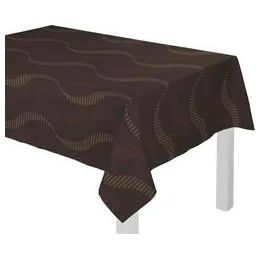 Tischdecke WIRTH "LUPARA" Gr. 5, braun, B:130cm L:220cm, Baumwolle, Polyester, Tischdecken