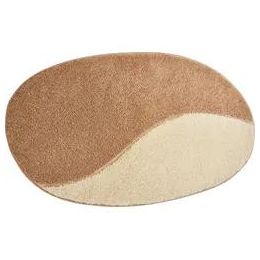 Badematte Grund "Orbis", beige, H:24mm, Polyacryl, Badematten, zweifarbiger Badematte