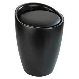 Badhocker Wenko "Candy", schwarz, B:36cm H:50,5cm T:36cm, Hocker, mit abnehmbarem Wäschesack