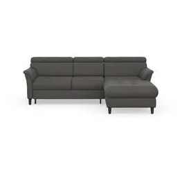 Sit & More Ecksofa SIT & MORE "Marano L-Form", grau (grau 94), B:257cm T:166cm, 100% Polyester, Sofas, inklusive Kopfteilverstellung, wahlweise mit Bettfunktion, Bettkasten