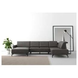 Sit & More Wohnlandschaft SIT & MORE "Bailando U-Form", grau (anthrazit), B:337cm H:84cm T:205cm, Sofas, wahlweise mit Kopfteilverstellung und Vorziehsitz, motorisch