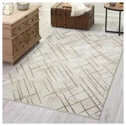 Teppich Carpet City "ANTIK245", beige (creme), B:200cm H:10mm L:290cm, Polyester, Teppiche, Kurzflor, 3D-Optik, Klassisch-Modern für Wohnzimmer, Schlafzimmer