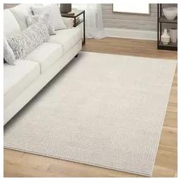 Teppich Carpet City "FLAIR177", beige, B:200cm H:11mm L:290cm, Obermaterial: 50% Polyester, 50% Polypropylen, Teppiche, Teppich, Kurzflor-Teppich, Skandi-Stil, Wohnzimmer