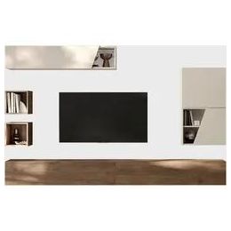 Wohnwand Inosign "INFINITY, 6tlg. Breite 276 cm, moderne Mediawand", cashmere, mercure nb holzstruktur, B:276cm H:210cm T:30cm, Kastenmöbel-Sets, (2x Lowboard hängend, 2x Hängewürfel, Hängeschrank, Würfelregal Set)