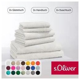 Handtuch Set s.Oliver "s.Oliver, Premium Qualität, 600 gr/m2", beige (ecru), 6 Stk., Walkfrottier, Obermaterial: 100% Baumwolle, Handtuch-Sets, 2 Gästetücher 30x50, 2 Handtücher 50x100, 2 Duschtücher 70x140