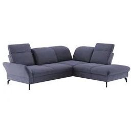 Sit & More Ecksofa SIT & MORE "Leandro L-Form", blau (tiefblau), B:288cm H:88cm T:242cm, 90% Polyester, 10% Polyamid, Sofas, Wahlweise mit Bett-, Kopfteil - und Armlehnfunktion, sowie Stauraum