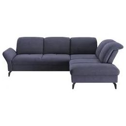 Sit & More Ecksofa SIT & MORE "Leandro L-Form", blau (tiefblau), B:288cm H:88cm T:242cm, 90% Polyester, 10% Polyamid, Sofas, Wahlweise mit Bett-, Kopfteil - und Armlehnfunktion, sowie Stauraum