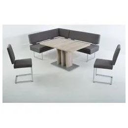 K+w Komfort & Wohnen Essgruppe K+W KOMFORT & WOHNEN, grau (schwarzgrau 80,), B:158 H:89 T:199, Sitzmöbel-Sets, langer Schenkel links oder rechts, 2 Freischwinger, 1 Funktionstisch