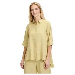 Kurzarmbluse Cartoon "Damen Leinenbluse mit Kragen", Damen, Gr. 36, grün (weeping willow), Obermaterial: 100% Leinen., lässig geschnitten normal, Blusen
