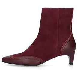 Schlupfboots Henry Stevens "Madison ZB40", Damen, Gr. 38, bordeaux, Ziegenvelours und Kalbsleder, Schuhe, Damen Stiefelette mit Absatz handgefertigt, Lederschuh