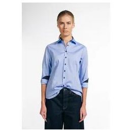 Hemdbluse Eterna "REGULAR FIT", Damen, Gr. 34, blau, 100% Baumwolle, Blusen, NON IRON (bügelfrei)