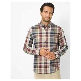 Businesshemd Brax "Style DANIEL", Herren, Gr. 3XL, Normalgrößen, rot, Web, 100% Baumwolle, Hemden