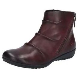 Stiefelette Josef Seibel "Josef Seibel Stiefelette Leder", Damen, Gr. 38, rot (bordeaux), Leder, Schuhe Stiefelette