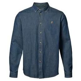 Kurzarmhemd MCS "MCS shirt Regular Fit Tim", Herren, Gr. L, Normalgrößen, denim, Obermaterial: 100% Baumwolle, Hemden