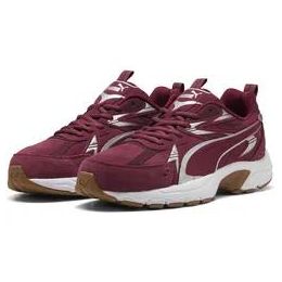 Sneaker Puma "Milenio Tech Sneakers Erwachsene", Gr. 38,5, team regal rot silber ruby shimmer metallic, Obermaterial: Textil, Kuhleder, Synthetik; Futter: Textil; Innensohle: Textil; Laufsohle: Gummi, Schuhe