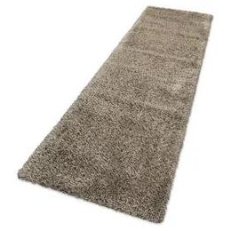 Hochflor-Teppich OTTO HOME "Josetta, auch als Läufer erhältlich", braun, B:80cm H:50mm L:300cm, Polyester, Teppiche, Langflor, Shaggy, dichter weicher Hochflor, uni farben, Wohnzimmer