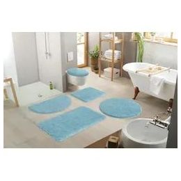 Badematte my home "Sanremo, Badvorleger, Badezimmer Teppich, sehr weich" Gr. 12, hellblau, H:30mm, Polyester, Badematten, Badteppich, unifarben, rechteckig, rund & als 3-tlg. Set erhältlich