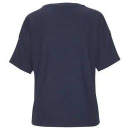 T-Shirt s.Oliver, Damen, Gr. 40/42, dunkelblau, meliert, Rippware, Obermaterial: 92% Viskose (LENZINGTM), 8% Elasthan, meliert, lässig geschnitten, Rundhals, Shirts, Aus weicher Rippqualität