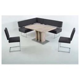 K+w Komfort & Wohnen Essgruppe K+W KOMFORT & WOHNEN, schwarz (schwarz 81,), B:158cm H:89cm T:199cm, Sitzmöbel-Sets, langer Schenkel links oder rechts, 2 Freischwinger, 1 Funktionstisch
