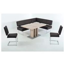K+w Komfort & Wohnen Essgruppe K+W KOMFORT & WOHNEN, braun (schwarzbraun 79,), B:199cm H:89cm T:158cm, Sitzmöbel-Sets, langer Schenkel links oder rechts, 2 Freischwinger, 1 Funktionstisch