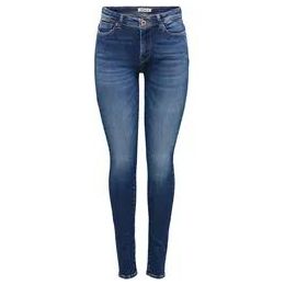 Skinny-fit-Jeans Only "ONLSHAPE REG WAIST SKINNY BOX DNM", Damen, Gr. 26, Länge 30, dunkelblau denim, Denim/Jeans, Obermaterial: 83% Baumwolle, 15% Polyester, 2% Elasthan, unifarben, skinny fit, Jeans