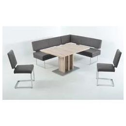 K+w Komfort & Wohnen Essgruppe K+W KOMFORT & WOHNEN, silber (zinn 88,), B:199cm H:89cm T:158cm, Sitzmöbel-Sets, langer Schenkel links oder rechts, 2 Freischwinger, 1 Funktionstisch